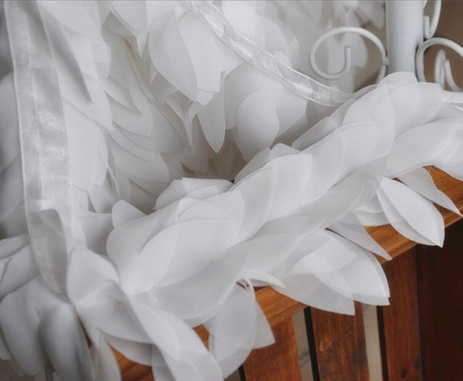 Chiffon Lace Trim White 3D Leaves Chiffon Lace Bridal Straps - Etsy