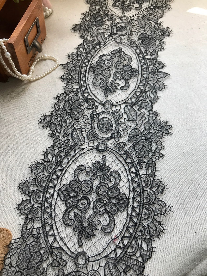 Retro Lace Black Eyelash Lace Trimming Sewing for Dress Hem | Etsy