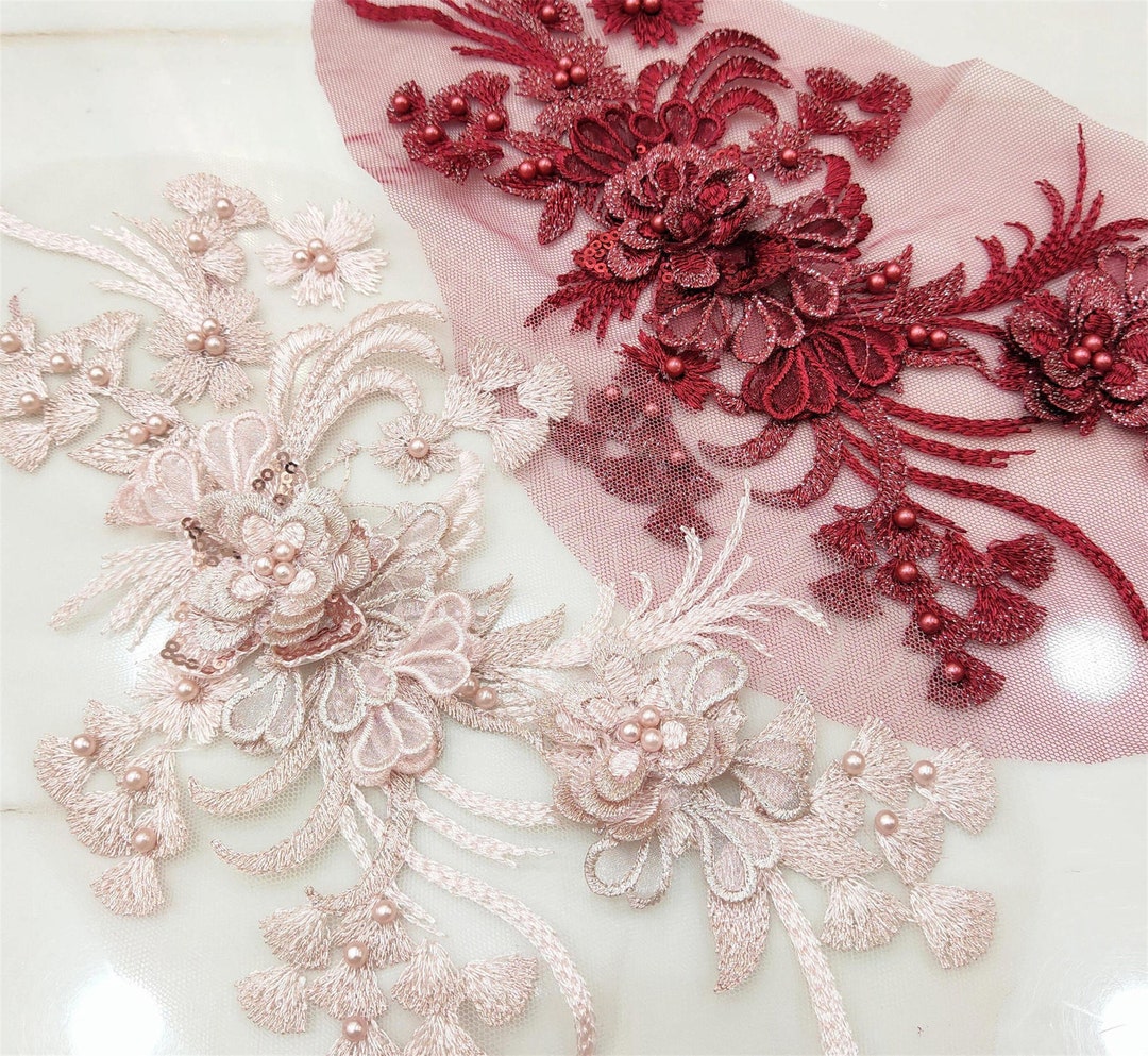 Exquisite 3D Flower Motifs Lace Appliqué for Weddings, Skirts ...