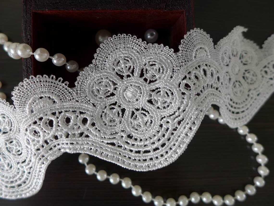 Vintage White Lace Trim Retro Rococo Lace Scalloped and - Etsy