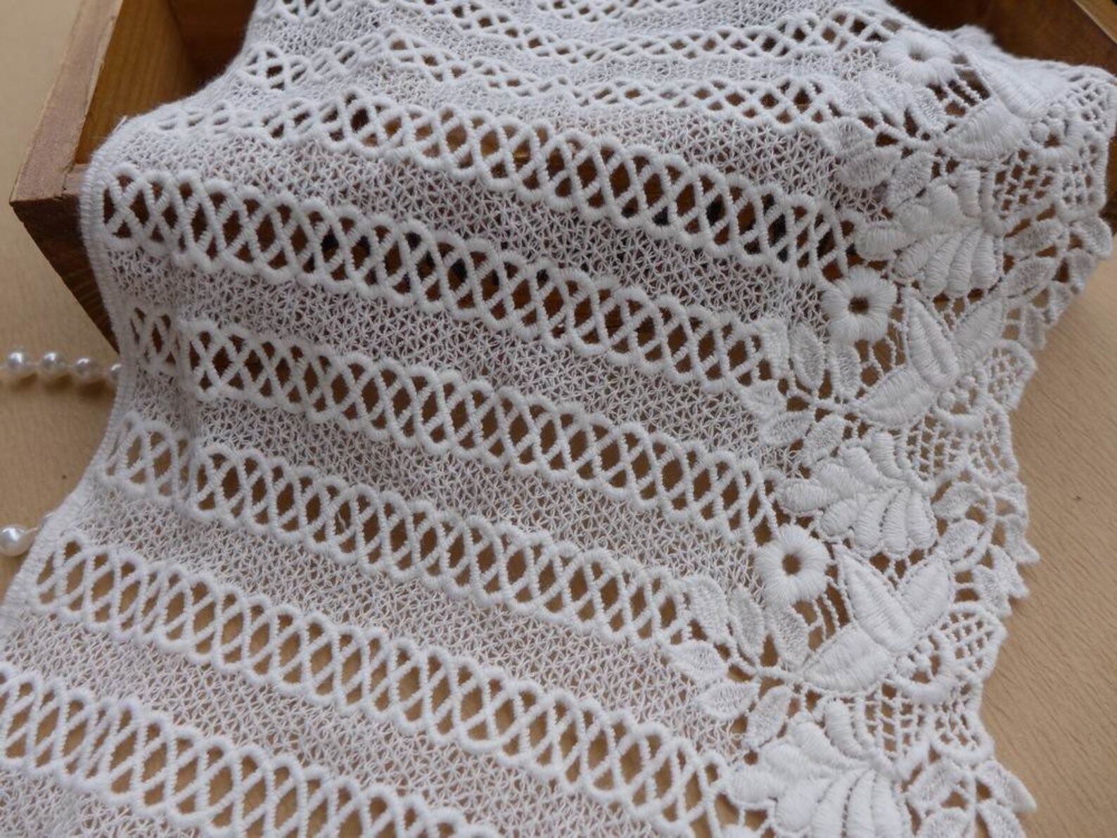 Vintage Cotton Lace Fabric Trim off White Wide Lace Trim - Etsy