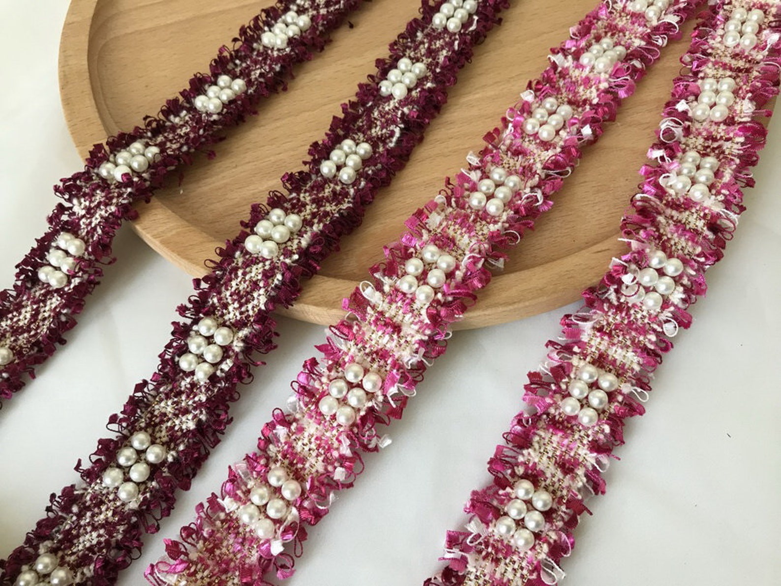 Beaded Sewing Trim Chic Pearl Beads Trimming Lace for | Etsy