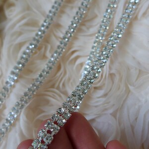 6MM Rhinestone Chain, 2 Row Rhinestone Trim, Bridal Bouquet, Wedding ...