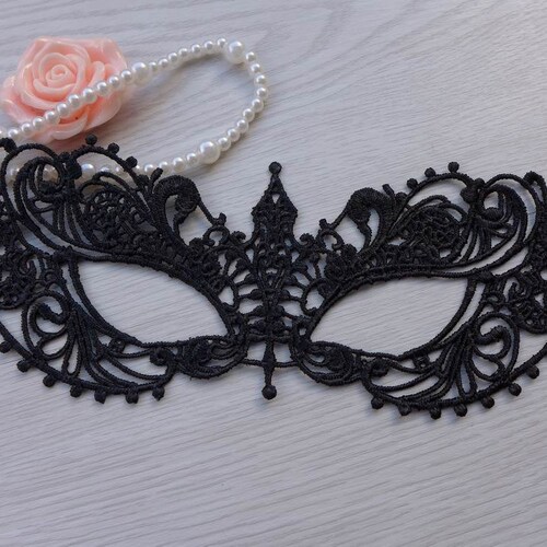 Beautiful Black Venetian Lace Mask Masquerade Ball Mask - Etsy
