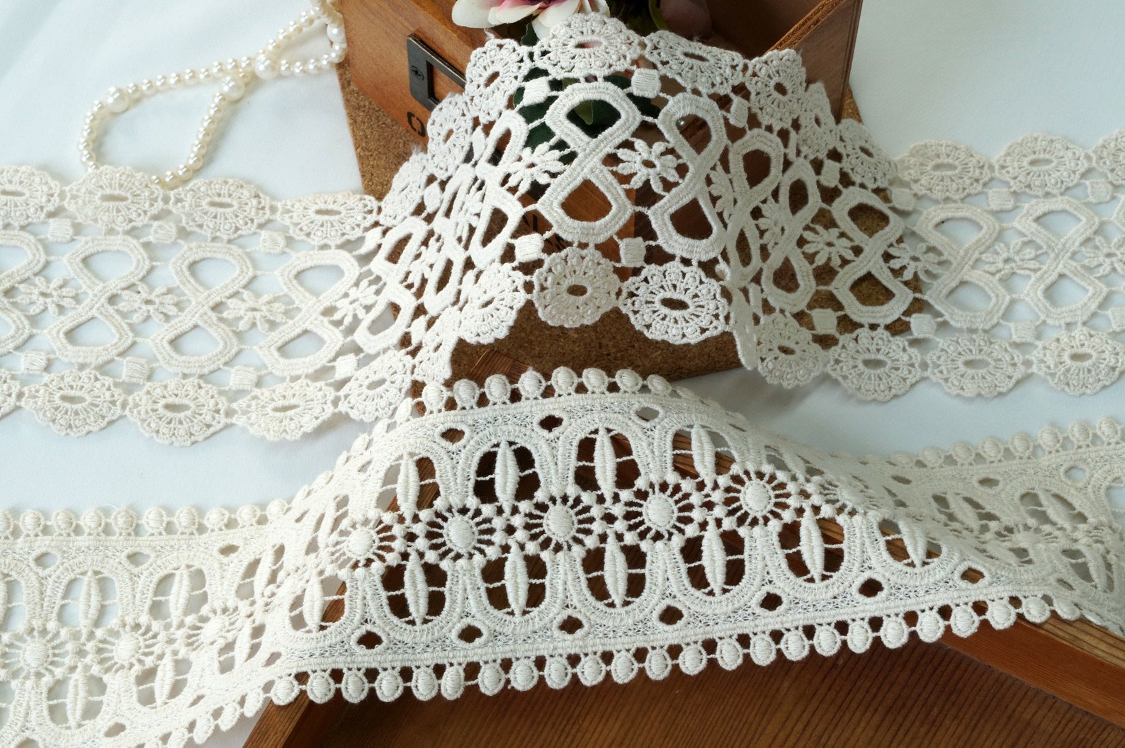 Beige Cotton Crochet Lace Trim for Boho Dress Collars - Etsy