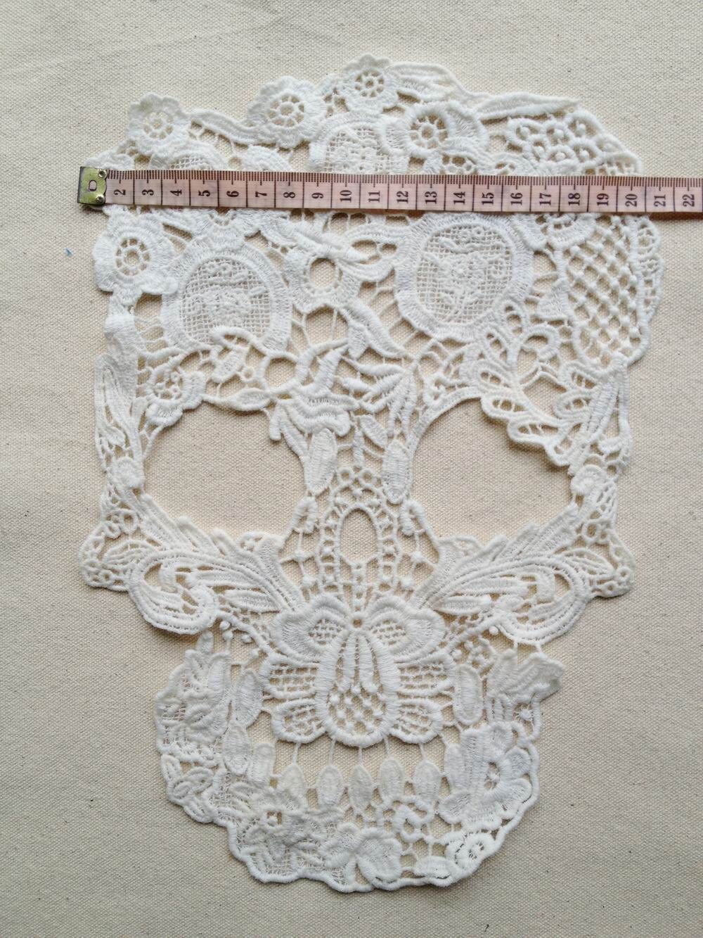 Off-white Lace Applique Skull Lace Appliques Cotton Lace | Etsy