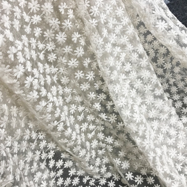 Embroidered Sheer Fabric - Etsy