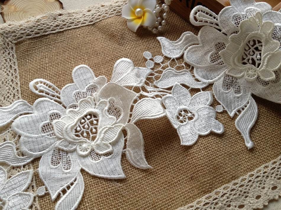 Ivory Lace Trim, Retro Rose Trim, Victorian Venise Lace Trim, Rose ...