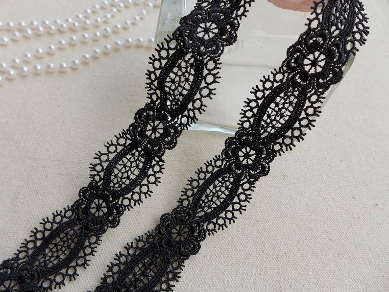 Gothic Venise Lace Trim in Black for Black Bridal, Necklace, Jewelry ...