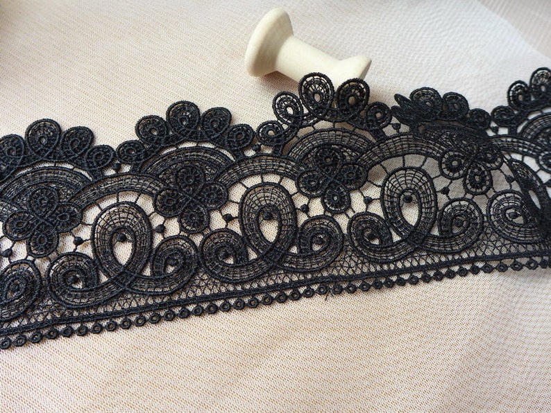 Beautiful Trim Black Scalloped Lace Venice Lace Trim for - Etsy