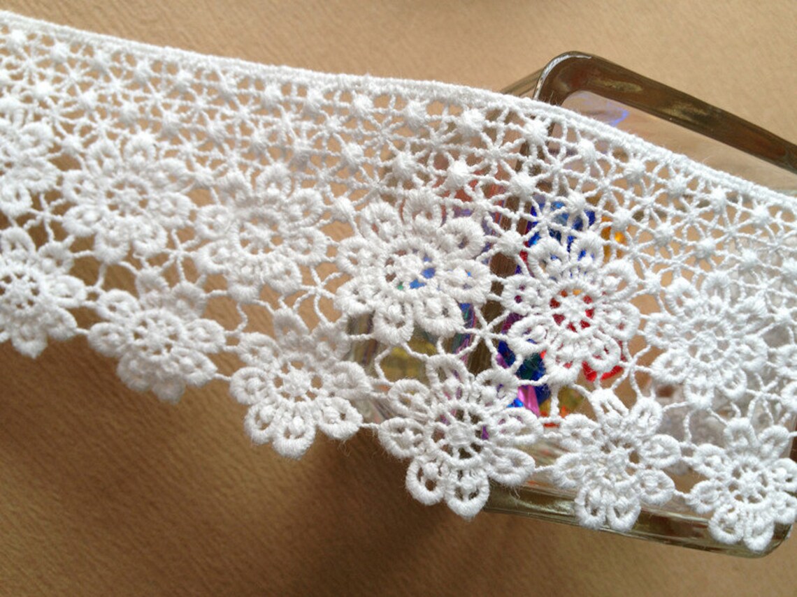 1 Yard White Cotton Lace Trim for DIY Handmade Women Clothing Wedding ...