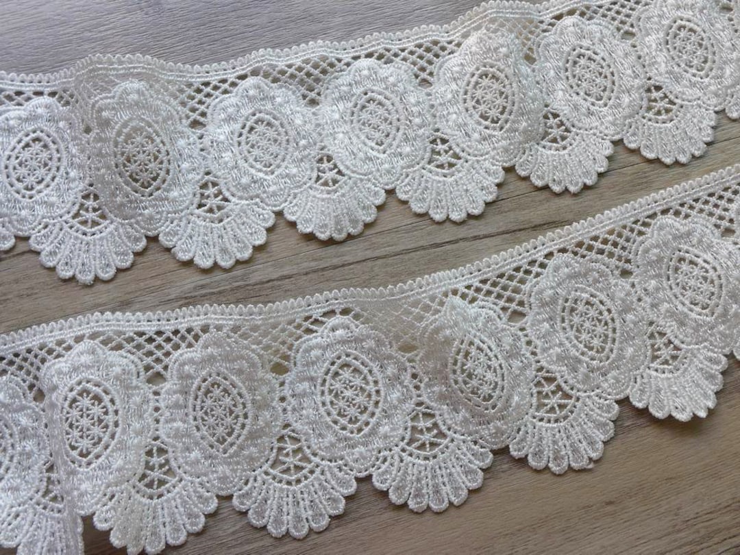 Venice Lace Trim, Retro Style off White Lace, Scalloped Lace Trim 3.3 ...