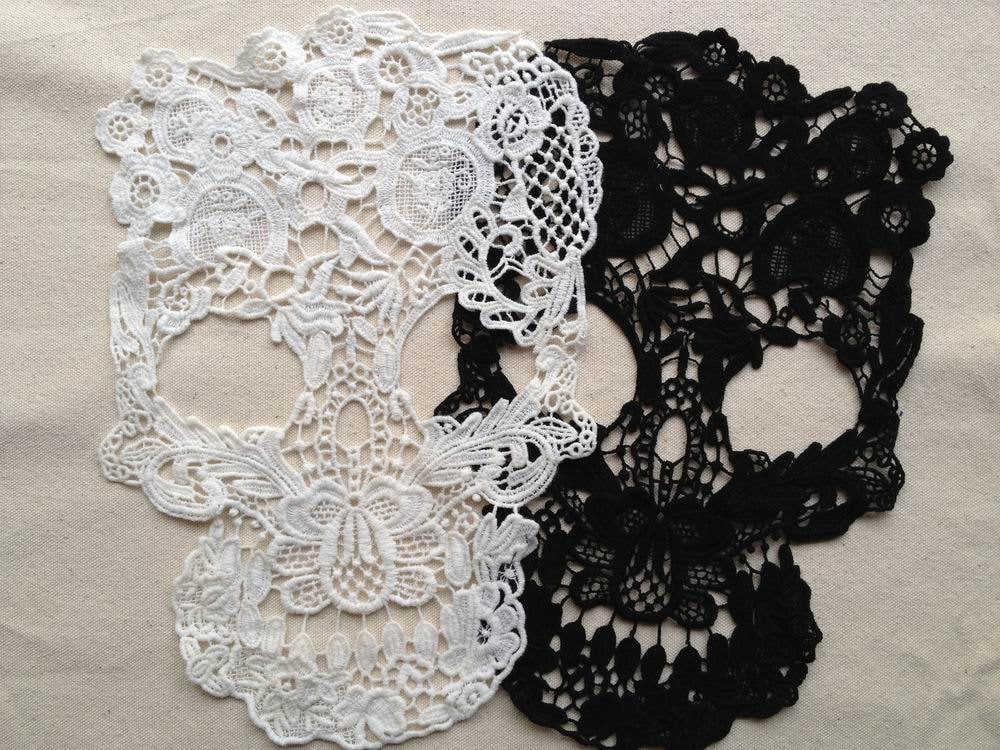 Lace Applique Skull Lace Appliques Cotton Lace Trim Costume - Etsy