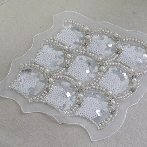 Beaded Applique, Shell Motifs, Pearls Sequins Sewing Applique for Hats ...