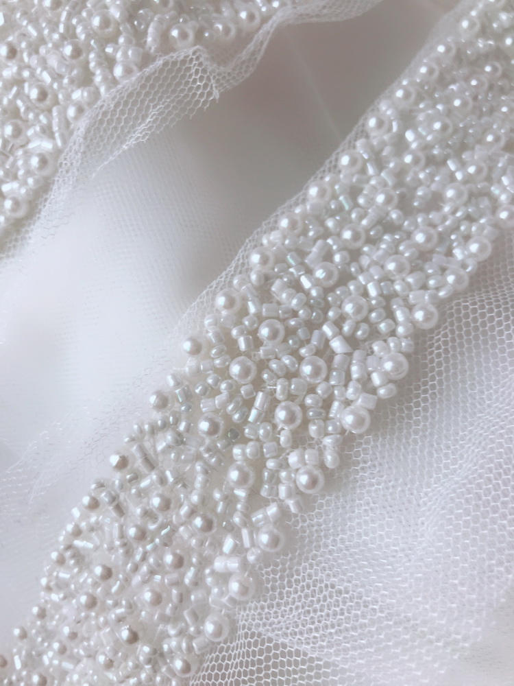 Wide Beaded Trim Ivory Wedding Sash Trim for bridesmaid sash | Etsy