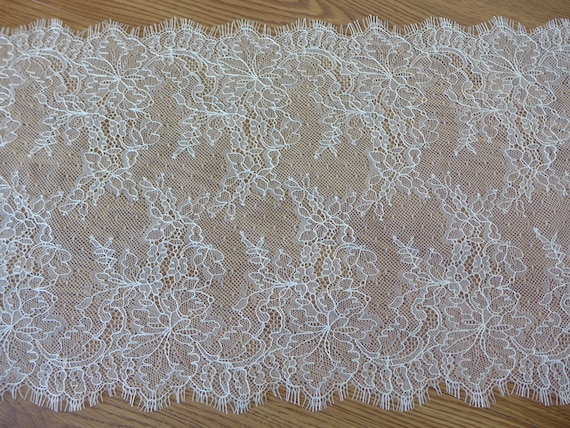 Exquisite White Bridal Lace in Chantilly Style for Lace | Etsy