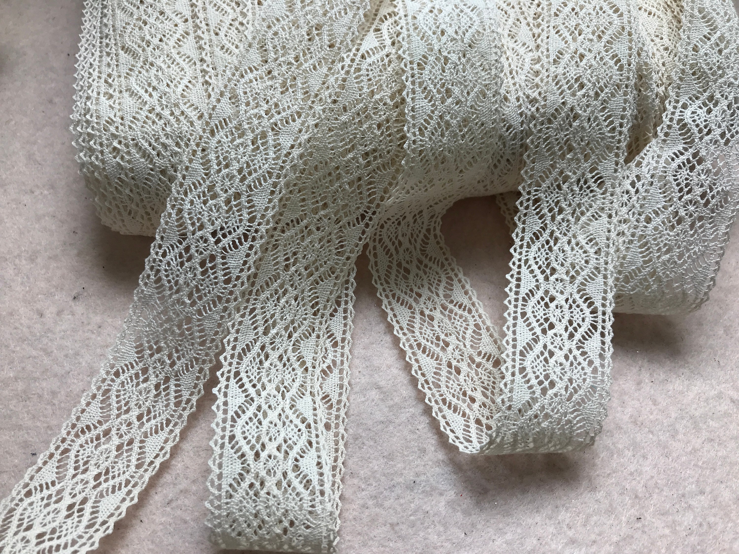 Ecru Cotton Lace Crochet Ribbon Lace Antique Insertion Lace | Etsy