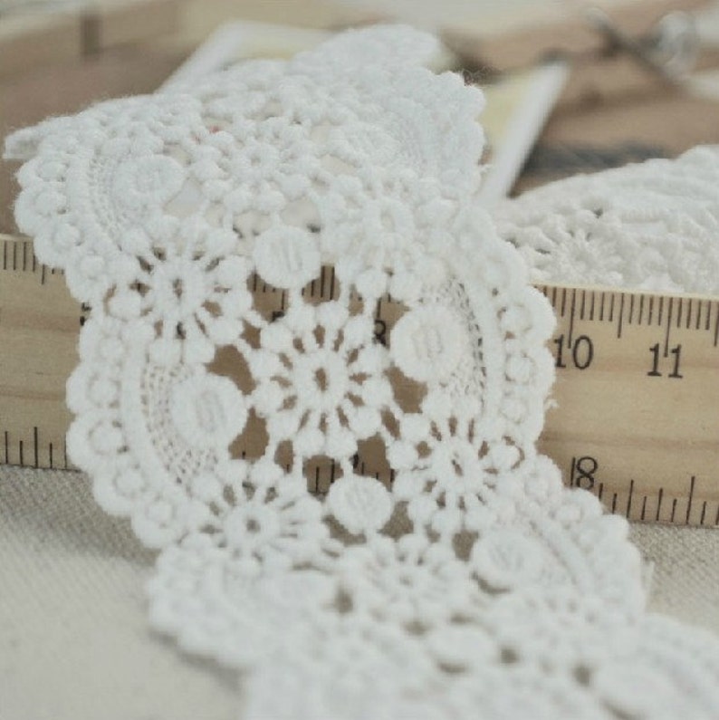 2 Yards off White Cotton Lace Trim Crochet Lace Trim Sewing - Etsy
