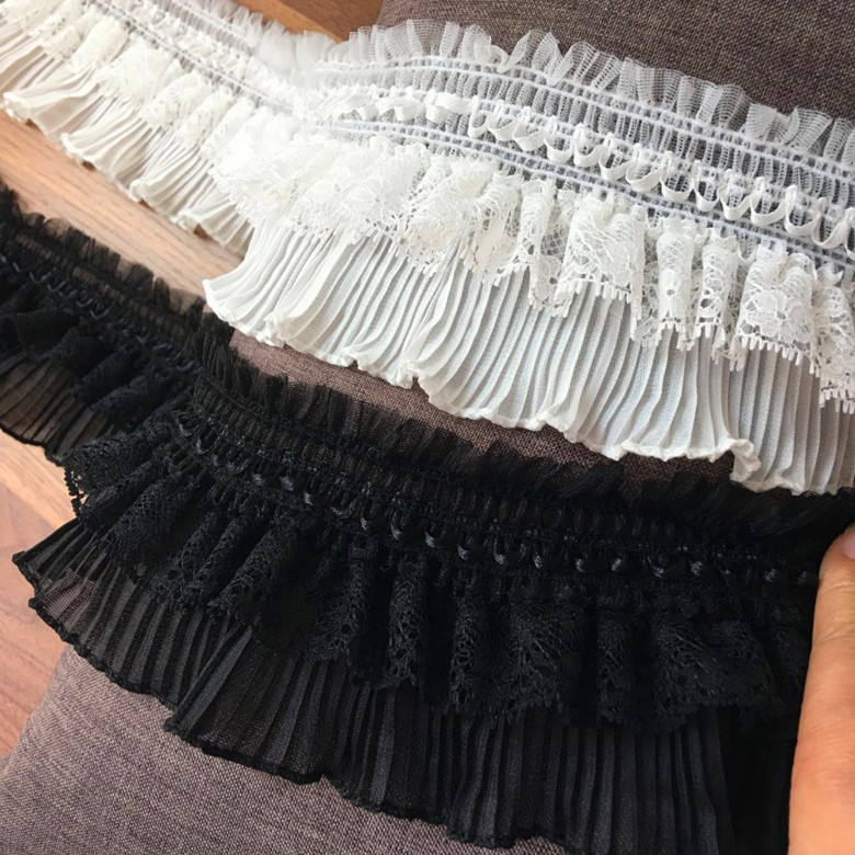 Ruffled Stretch Lace Trim Beautiful Elastic Lace with Floral | Etsy