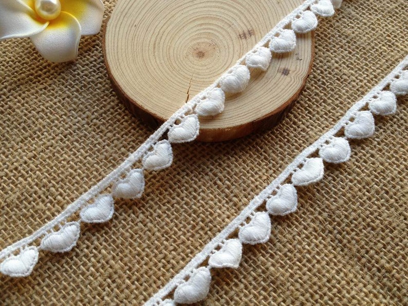 4 Yards Lovely Little Lace White Cotton Lace Trim With Heart - Etsy