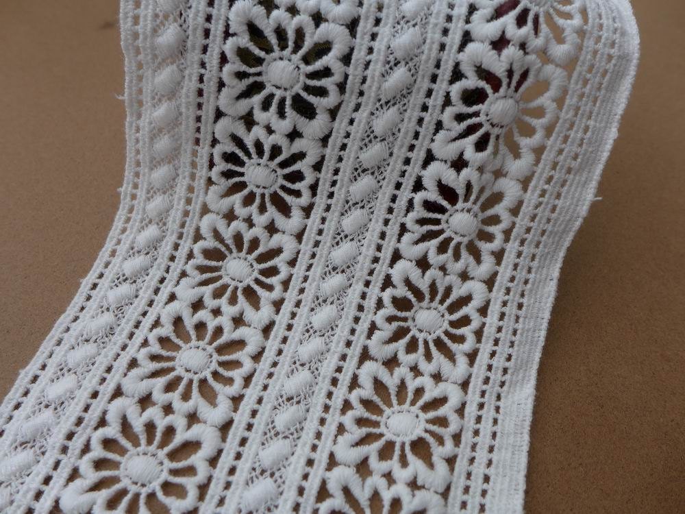 White Cotton Lace Trim Embroidered Hollowed-out Lace Fabric - Etsy