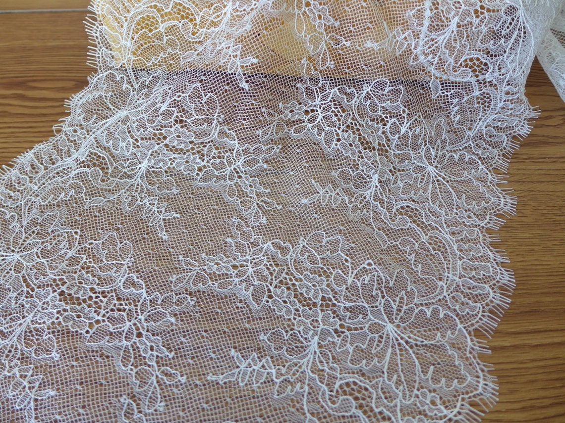 Exquisite White Bridal Lace in Chantilly Style for Lace | Etsy