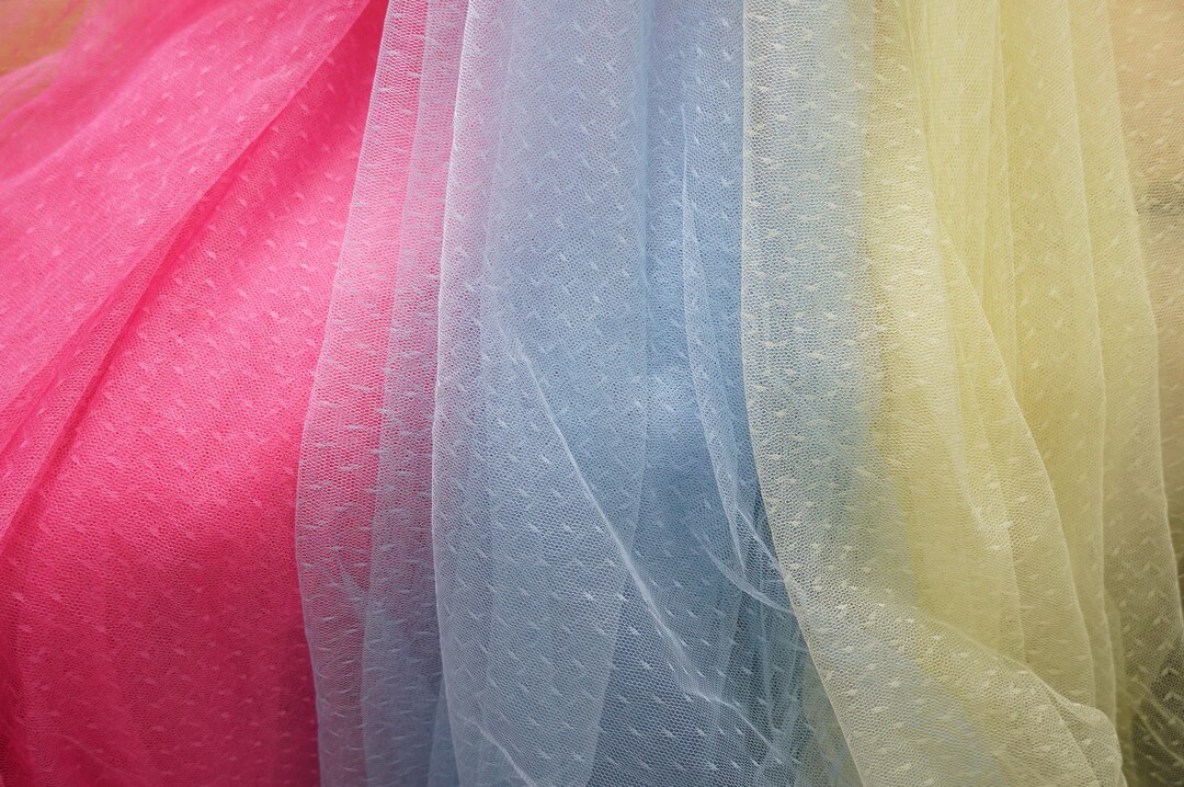 Small Polka Dot Illusion Tulle Fabric by Yard for Wedding Veils, Tutu ...