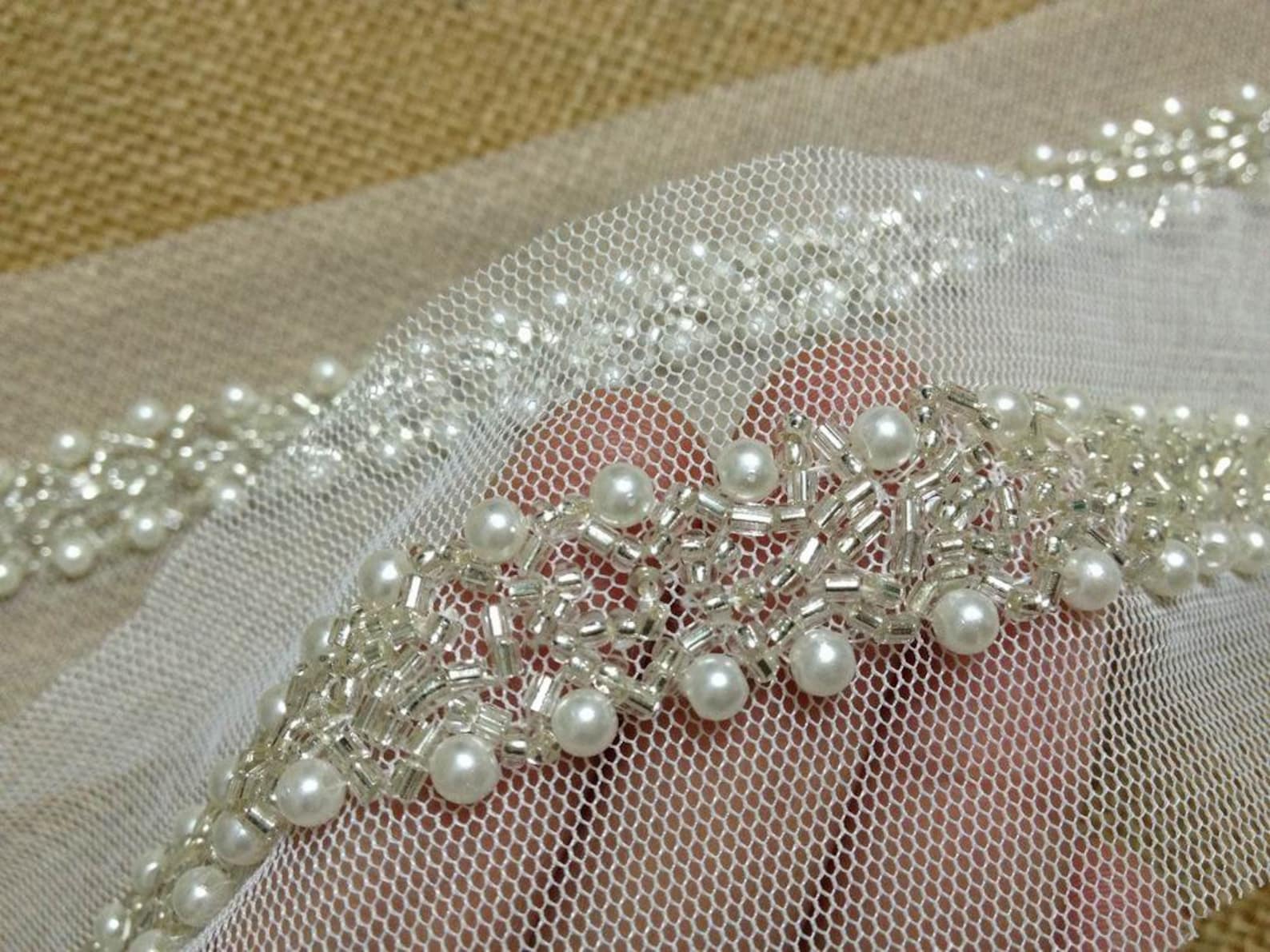 Beautiful Beaded Trim in Ivory for Bridal Headbands Wedding | Etsy