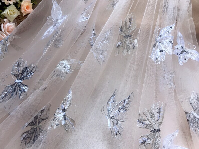 Soft Tulle Fabric Butterfly Tulle Lace Fabric Champagne | Etsy