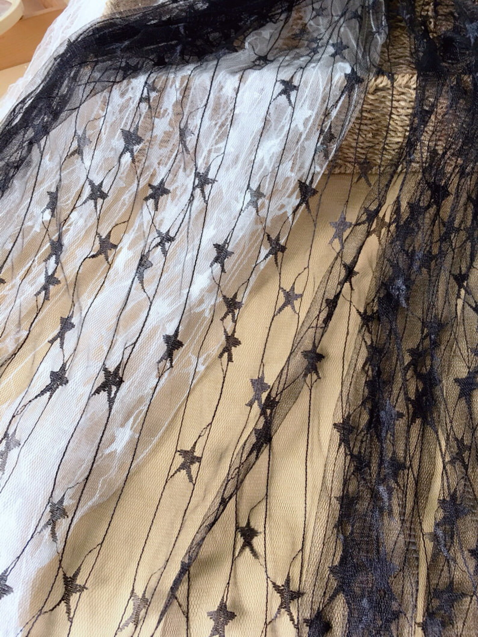 Soft Tulle Mesh Fabric With Stars Design for Wedding Gown | Etsy