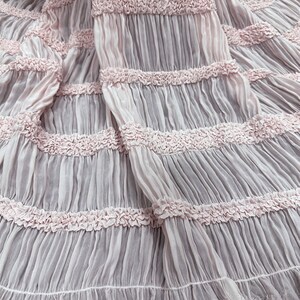 Soft Stretch Frilly Fabric Light Pink Ruffled Chiffon Fabric for Ball ...