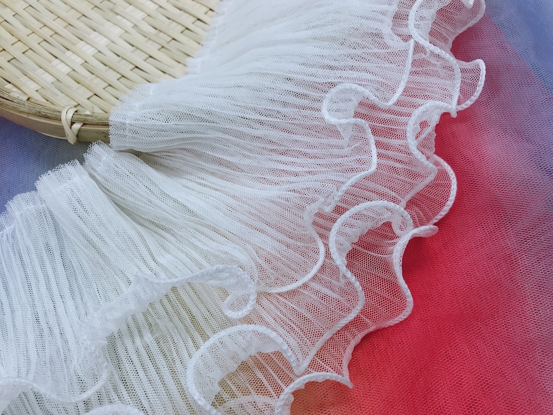 Multi-layered Ruffled Trim Off white Stretch Ruffled Lace | Etsy