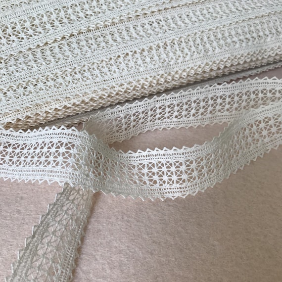 Ecru Cotton Lace Crochet Ribbon Lace Antique Insertion Lace | Etsy