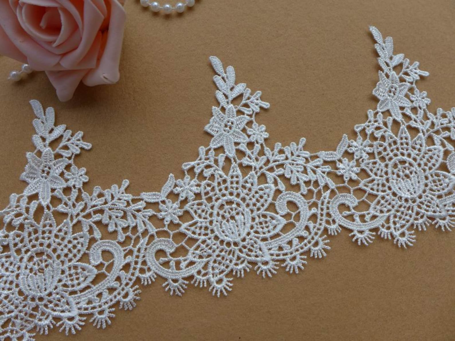 BEAUTIFUL Bridal Ivory Lace Trim Venice Floral Lace Trim - Etsy UK
