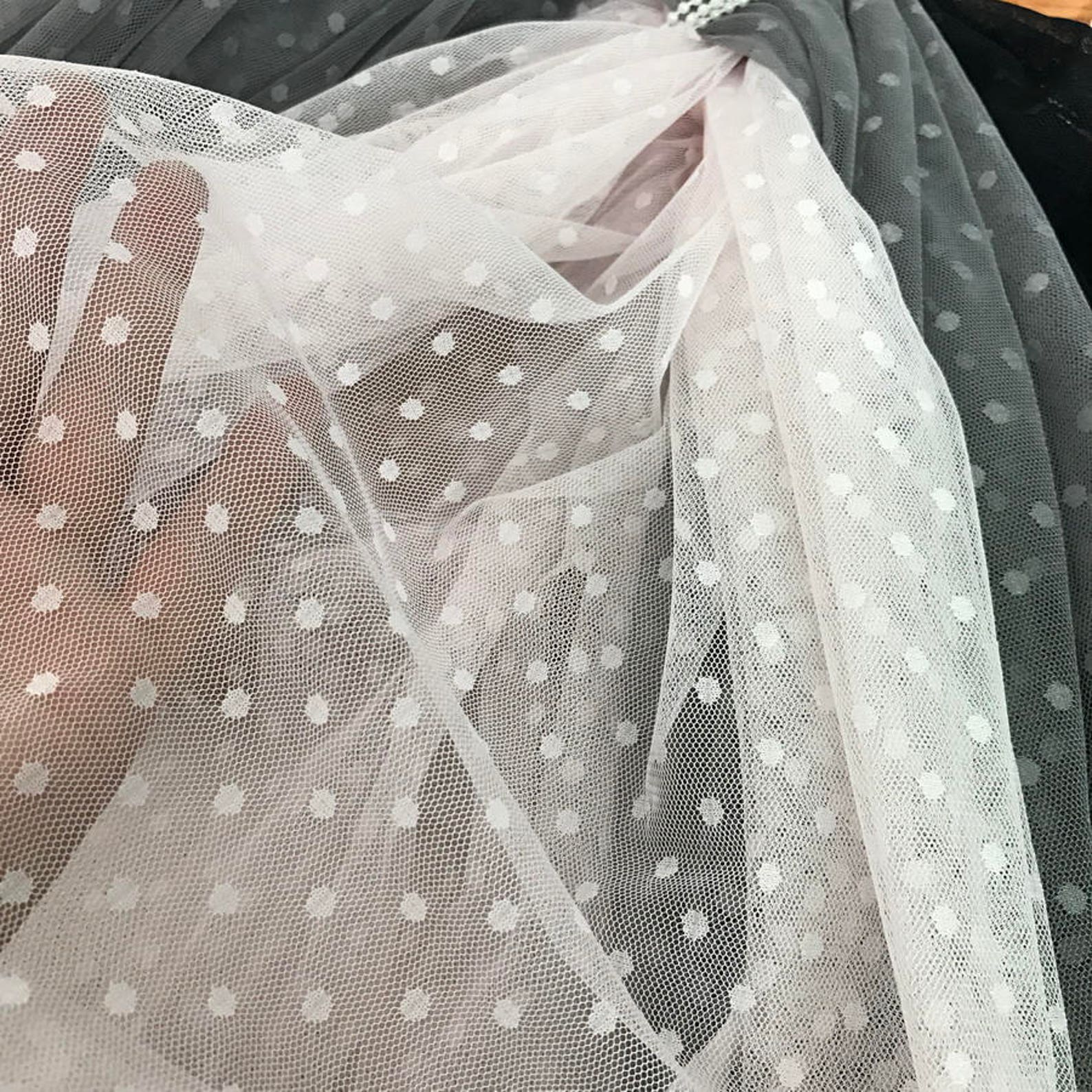 Polka Dot Fabric by the Yard Polka Dots Mesh Fabric for | Etsy