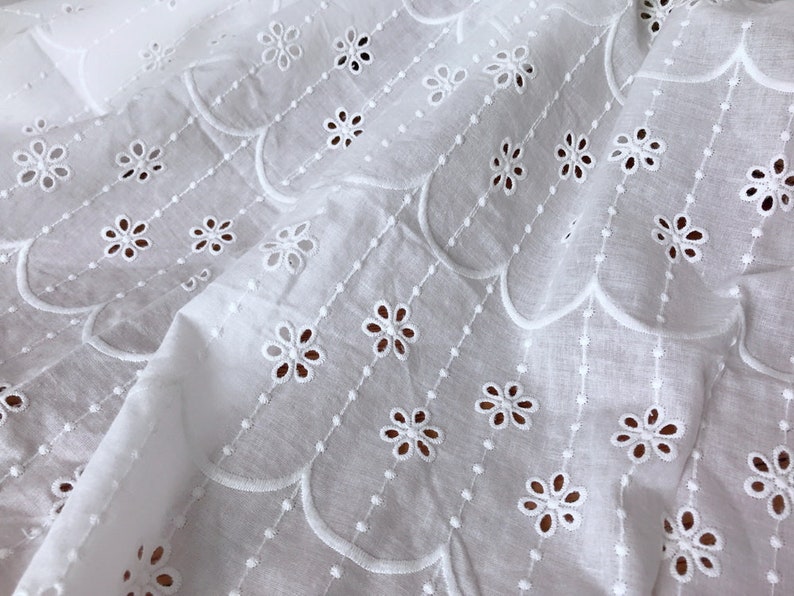 Cotton Eyelet Fabric in off White for Wedding Dress Eyelet - Etsy