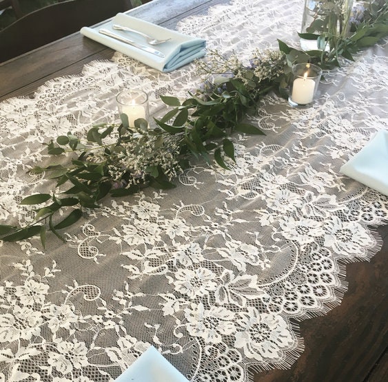 Ivory lace table runner/extra wide table runners 15 | Etsy
