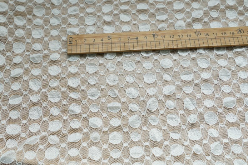Soft Stretch Fabric off White Circle Design Elastic Lace | Etsy