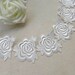 Lace Trim, White Rose Applique Lace, Roses Flower Trim, White Venice ...