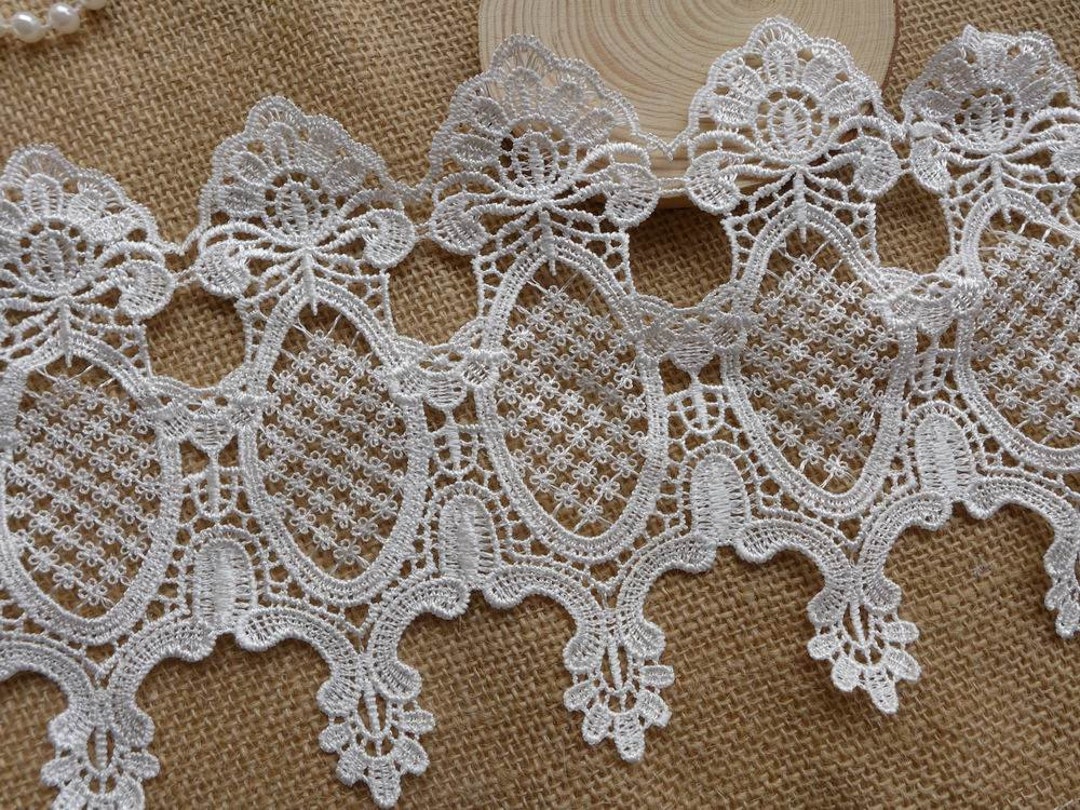 Vintage Lace Trim in off White, Embroidery Venise Lace Trim, Guipure ...