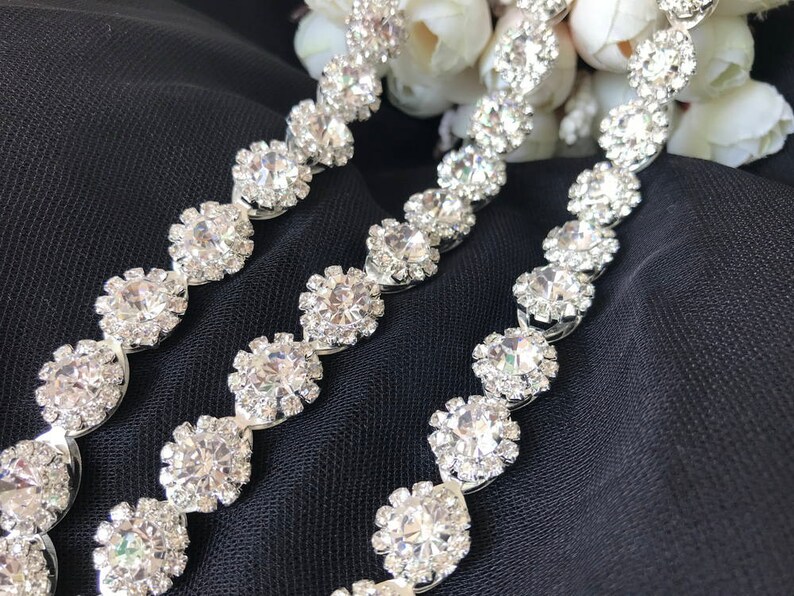 Wedding Rhinestone Trim Rhinestone Chain Trim Bridesmaid | Etsy