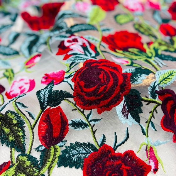 Rose Cotton Fabric - Etsy
