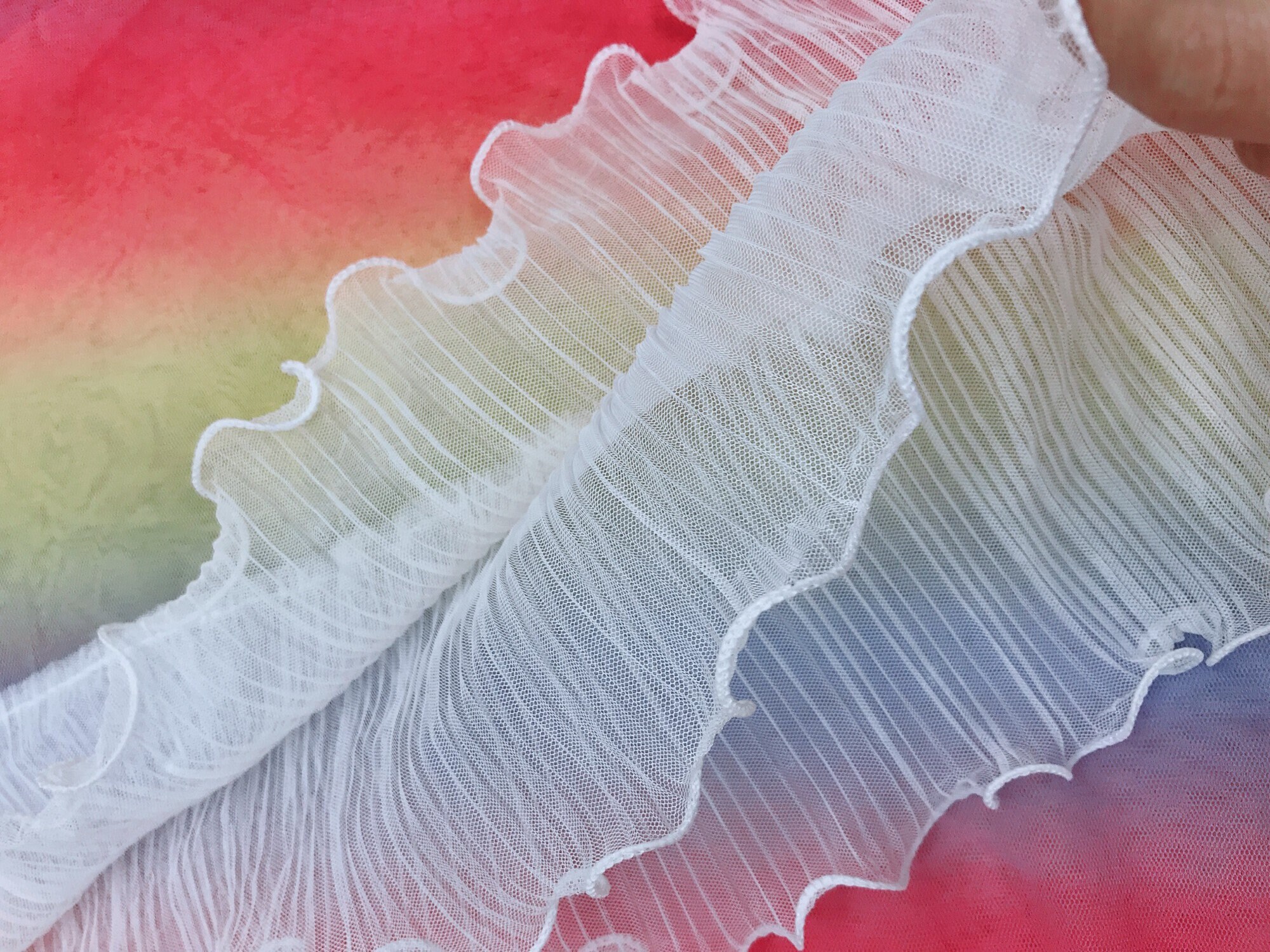 Multi-layered Ruffled Trim Off white Stretch Ruffled Lace | Etsy