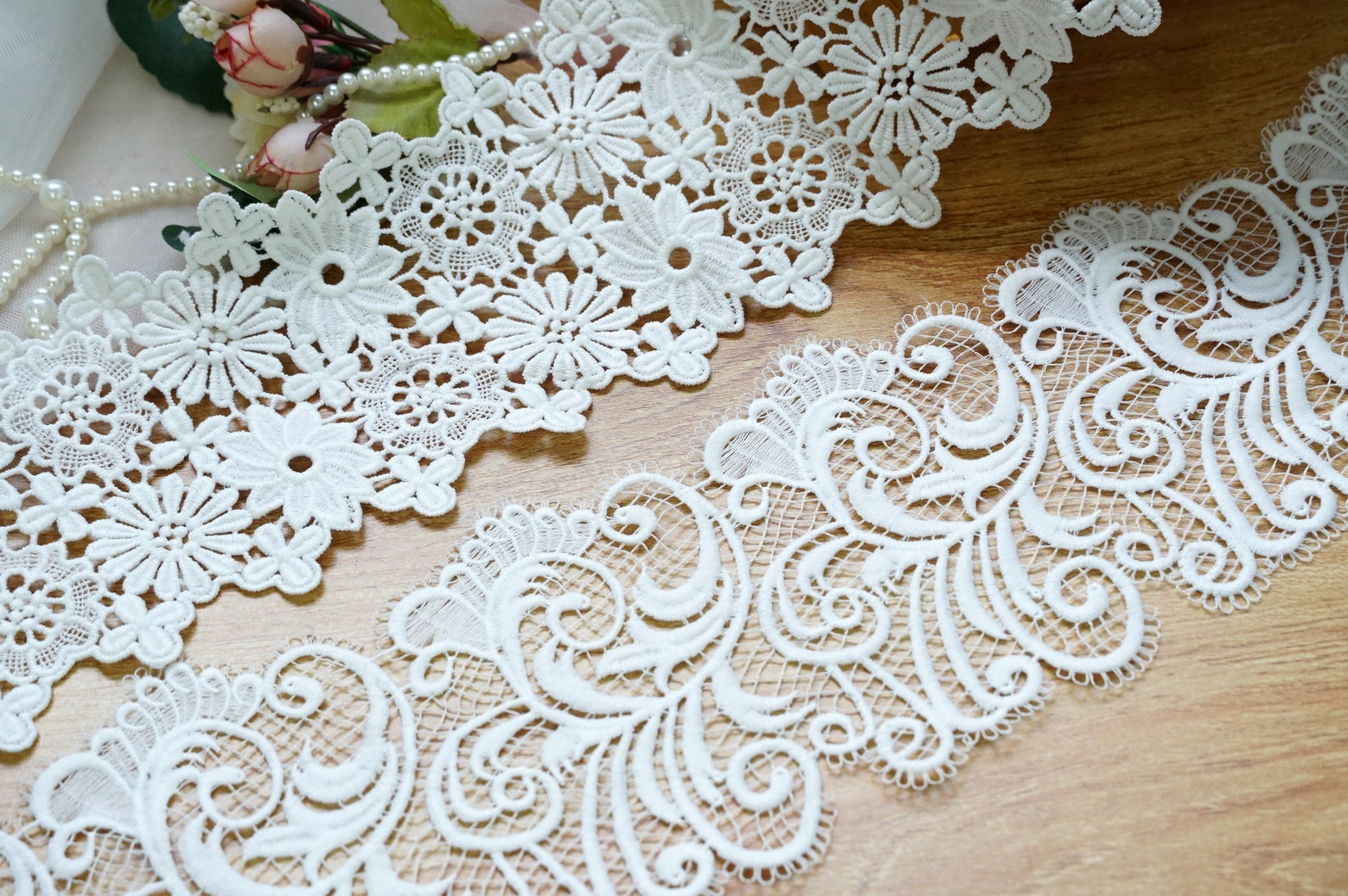 Retro Guipure Venice Lace Trim in White for Skirts Prom | Etsy