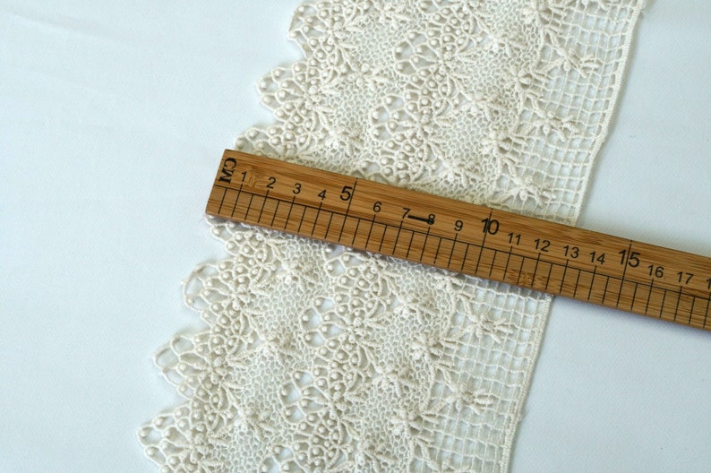 Cotton Trim Crochet Style Lace Trim Beige Cotton Scalloped | Etsy