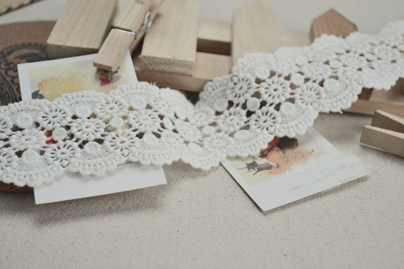 2 Yards off White Cotton Lace Trim Crochet Lace Trim Sewing - Etsy