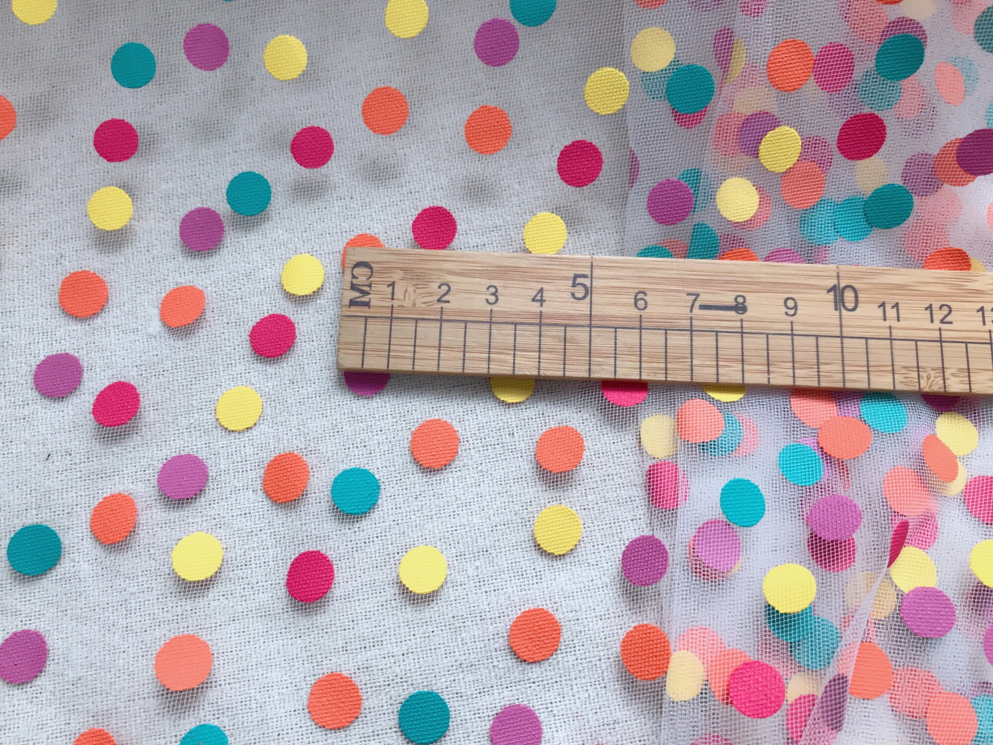 Polka Dot Fabric, Round Circle Tulle Fabric, Soft Colorful Dots Tulle ...