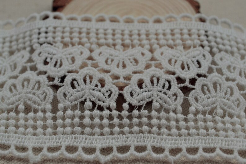 Off White Cotton Crochet Lace Vintage Lace Trim With Butterfly | Etsy