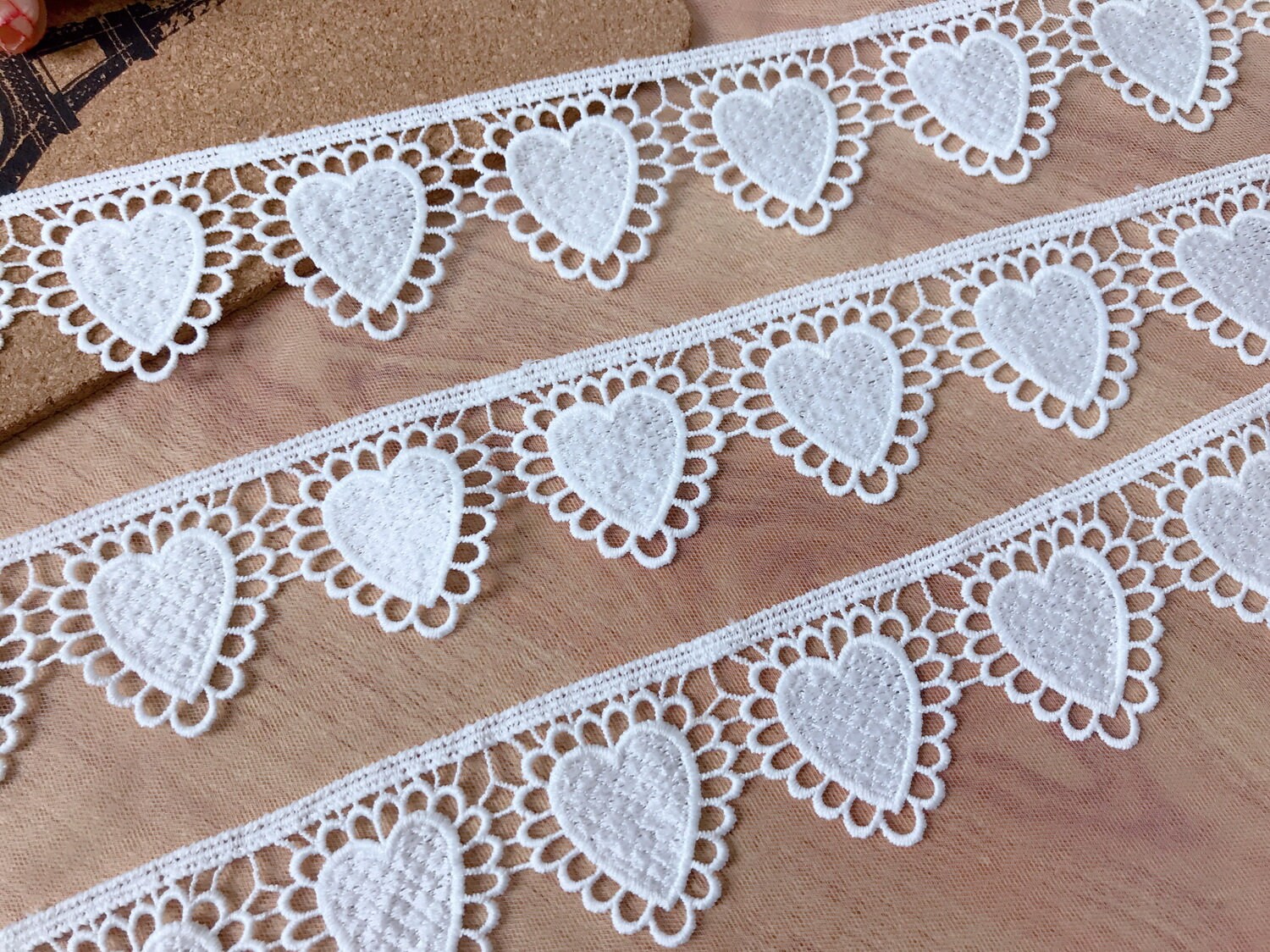 Venice Lace White Love-hearts Lace Trim for Weddings Bridal | Etsy