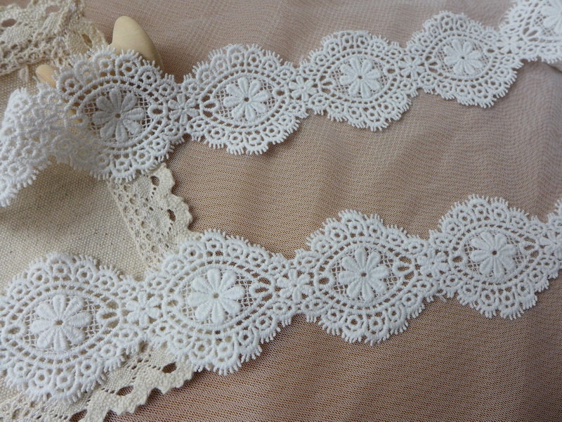 Chic Circle Cotton Lace Trim in off White for Appliques, Sewing, Bags ...